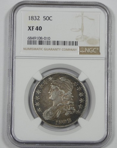 1832 Capped Bust Lettered Edge Silver Half Dollar CERTIFIED NGC XF 40 ...