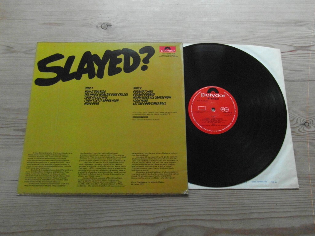 SLADE-SLAYED?-1st UK PRESS A1B1-GREAT AUDIO-POLYDOR-EX VG+ VINYL LP ...