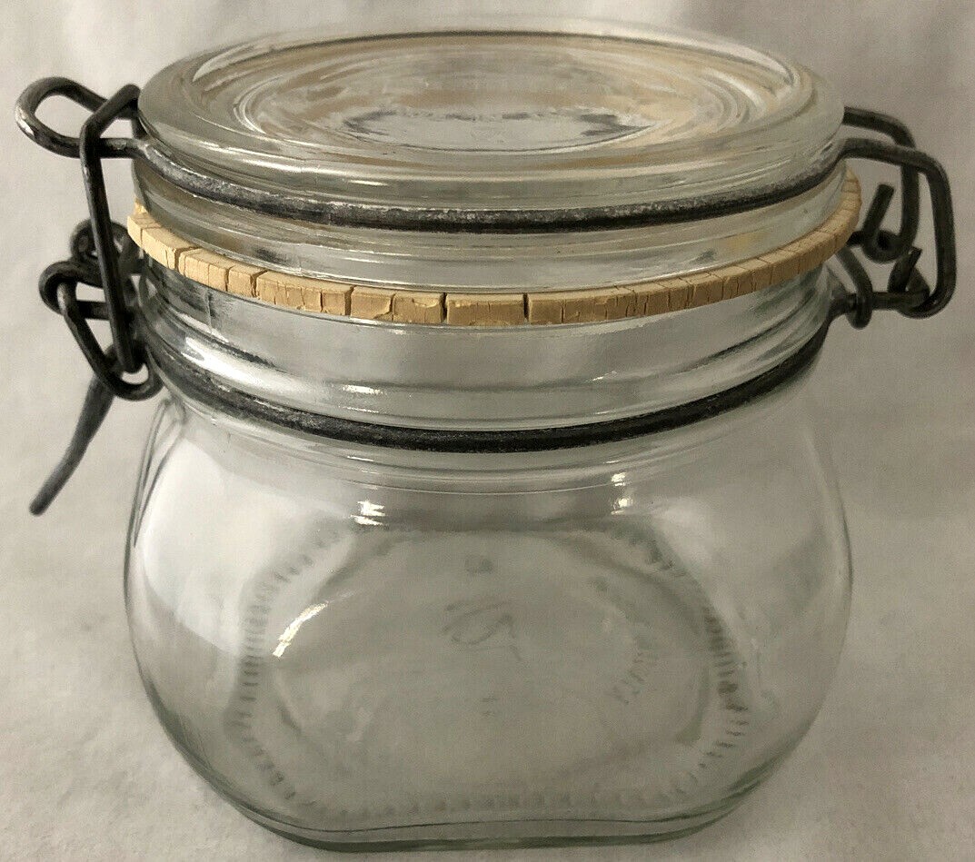 Vintage Only Glass I VETRI DI FIDENZA 1/2L Glass Wire Bail Jar ~ Made ...
