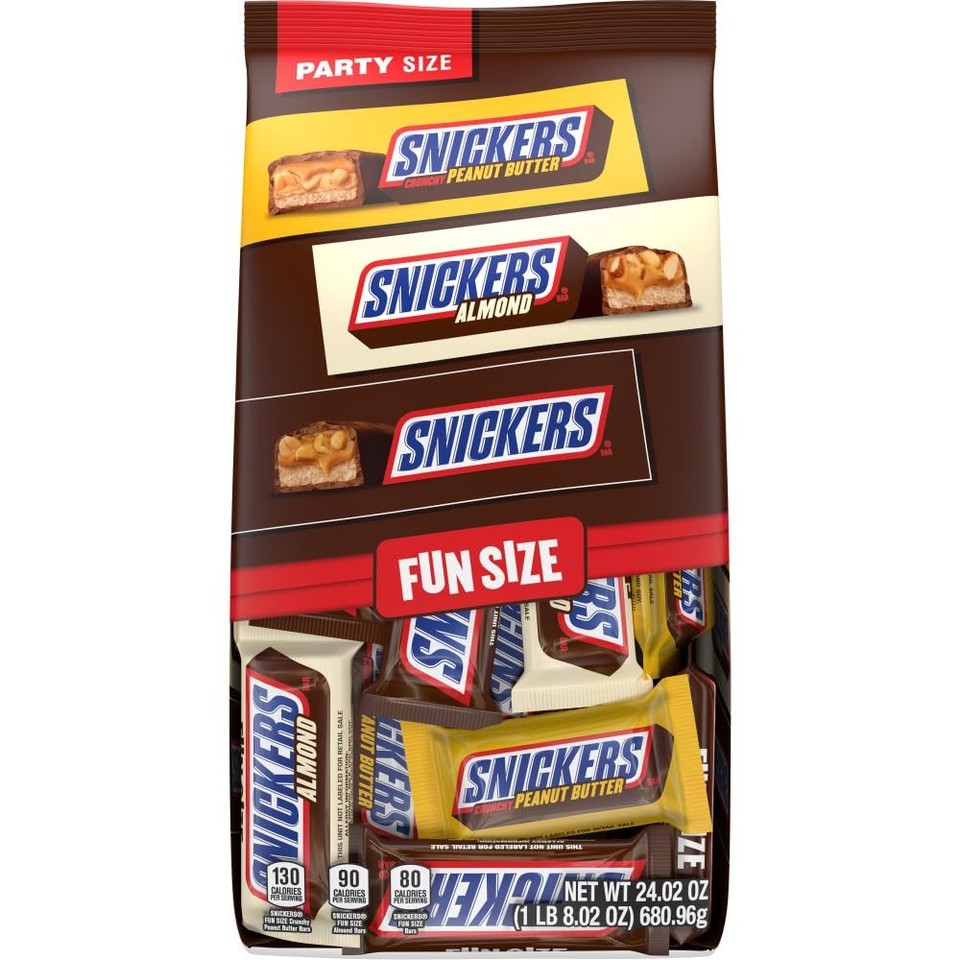 SNICKERS Original, Peanut Butter & Almond Fun Size Milk Chocolate Candy ...