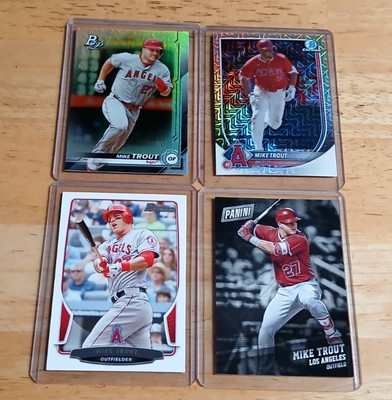 Mike Trout Angels LOT (4) 2013 Bowman 2ND YR/ PLATINUM/ RARE Black ...