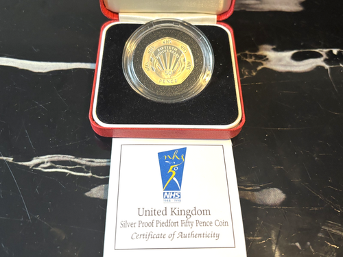 Royal Mint 1998 United Kingdom Silver Proof Piedfort 50p Fifty Pence ...