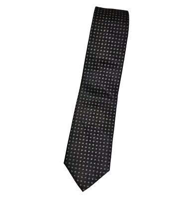 HUGO BOSS RED TAG Men's 100% Silk Necktie LUXURY Tie Black Geometric W ...
