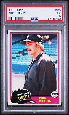 1981 TOPPS #315 KIRK GIBSON ROOKIE RC PSA 5 | eBay