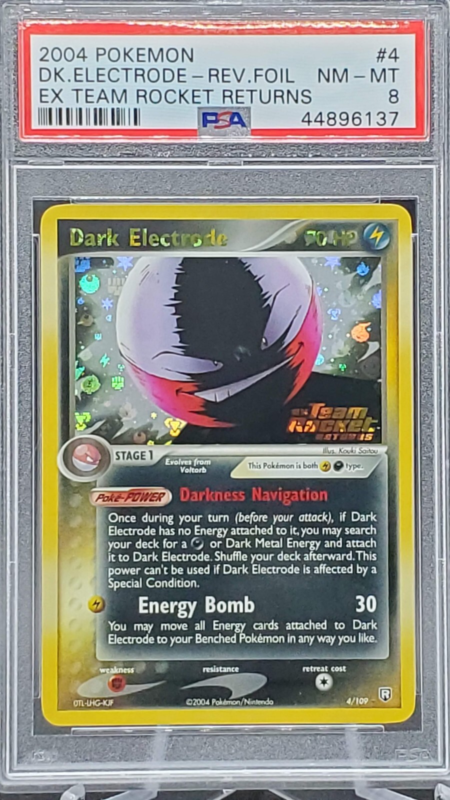 PSA 8 Dark Electrode Reverse Holo ex Team Rocket Returns Pokemon Card 4/109 GU1 | eBay