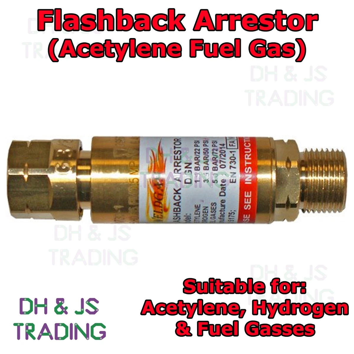 Oxy-Acetylene Flashback Arrestor, Brass LPG Gas Flashback, 47% OFF