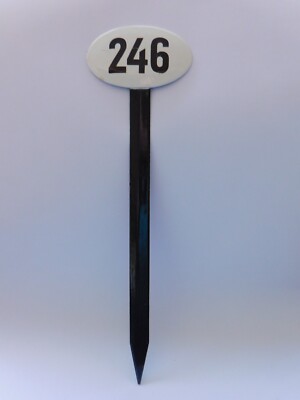 Vintage Sweden Enamel Porcelain Garden / Yard House Number 246 Sign on ...