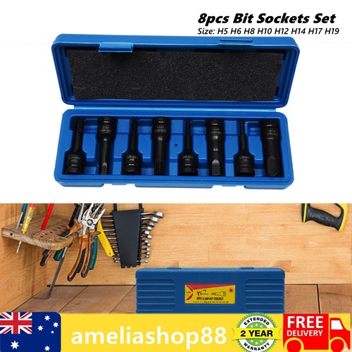 8* 1/2" In Driver Bit Socket Set H5-h19 Hex Sockets Garage Tool Kit | eBay