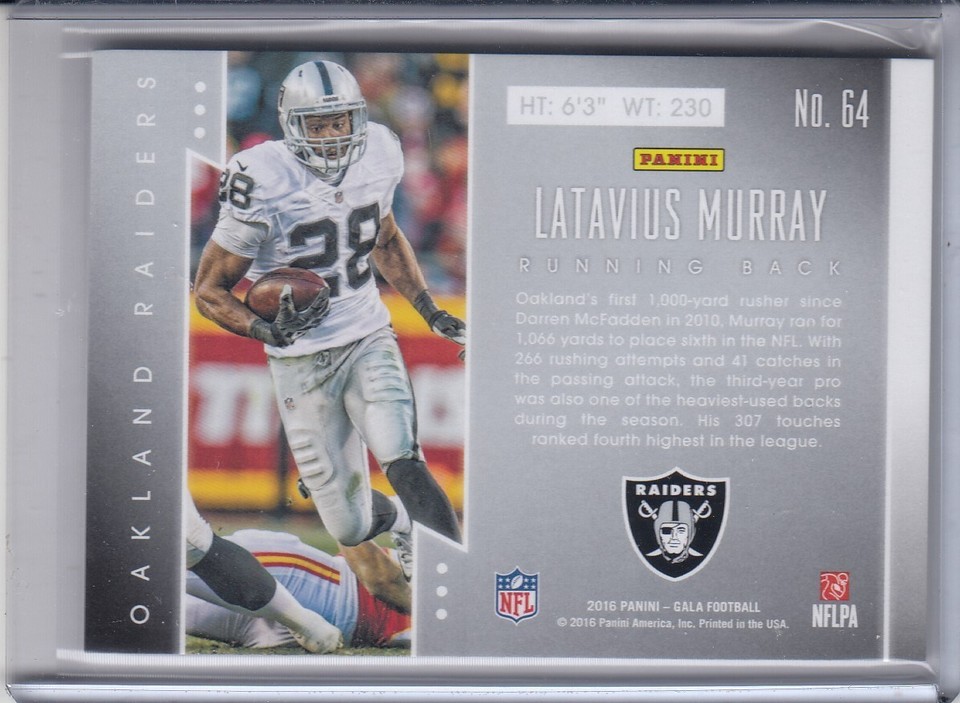 LATAVIUS MURRAY 2016 Panini Gala #64 8/49 Raiders | eBay