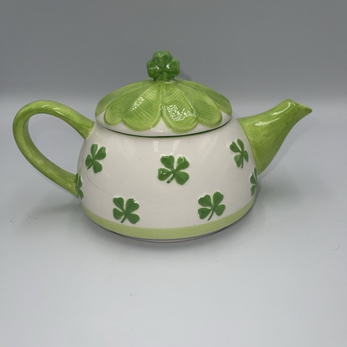 Global Design St Patrick Kate Williams Shamrock Irish Teapot with ...