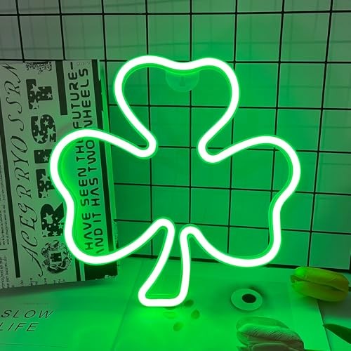 Shamrock Neon Sign, St. Patrick's Day Decorations with Clover Clover | eBay