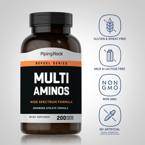 Multi Amino Acid | 200 Caplets | Advanced Athlete Formula | by Piping ...