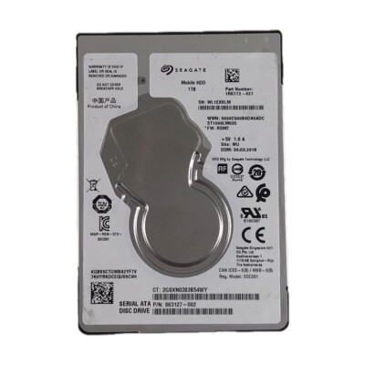 Seagate 1TB Laptop HDD SATA 6Gb/s 5400RPM 2.5-Inch Internal HDD -Read ...