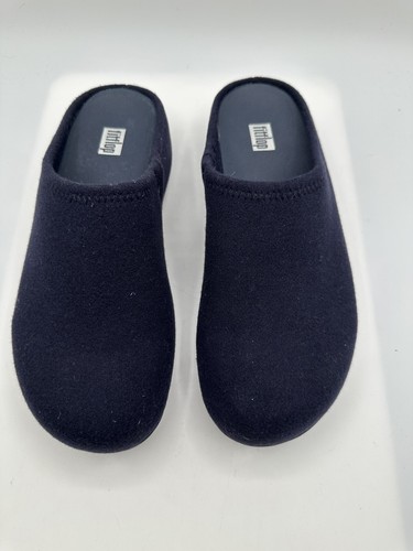 Fitflop Shuv Felt Navy Blue Clogs Slide Slippers Women Sz 9 | eBay