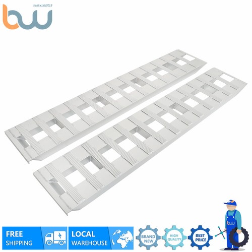 Pair Aluminum 6000 LBS Truck Car Auto Trailer Ramps Hook end knife 80 ...