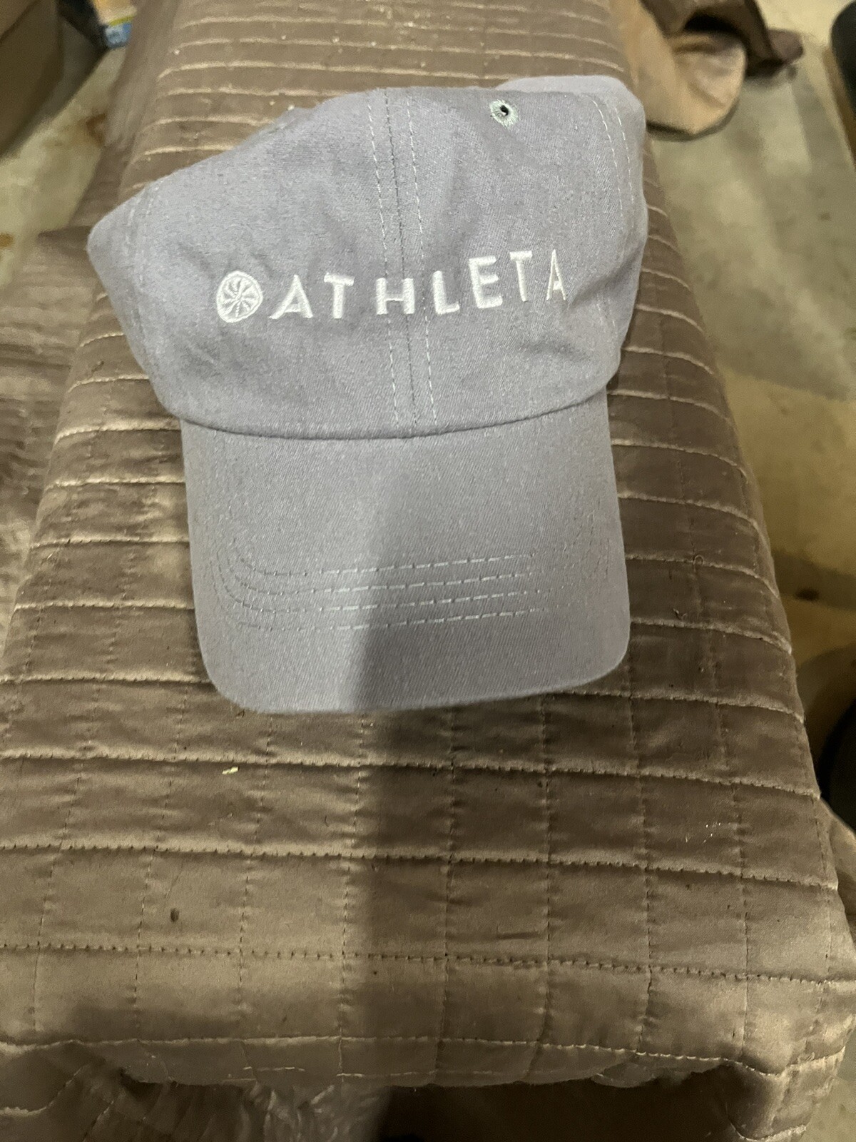 Athleta Hat Women Strap Back Embroidered Gray Cap Spell Out Logo | eBay