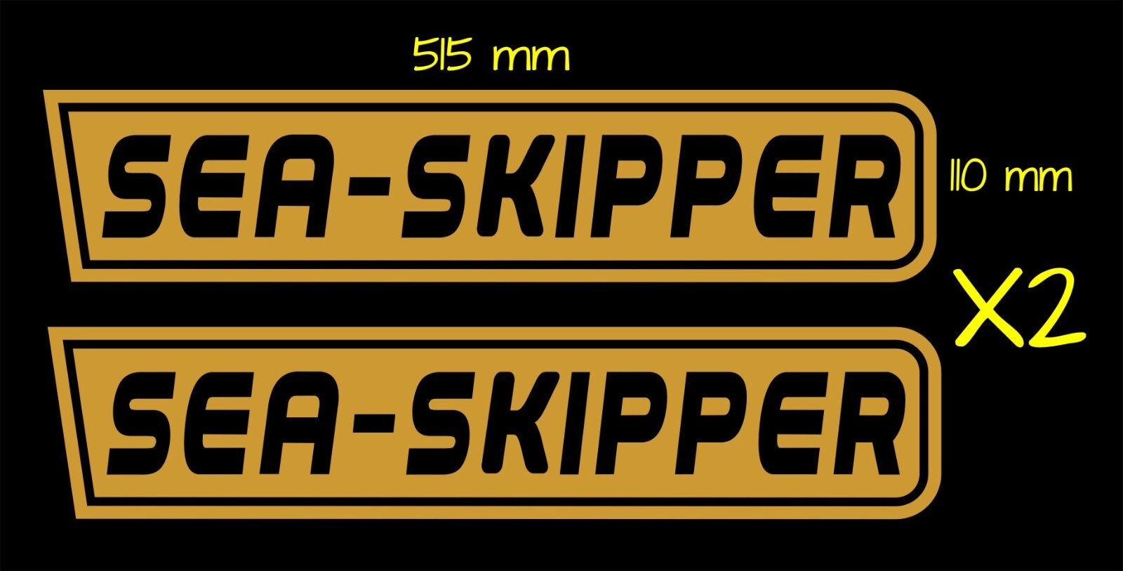 Sea Skipper Boat Decals TWO (2) 515 x 110 mm each choose your color | eBay