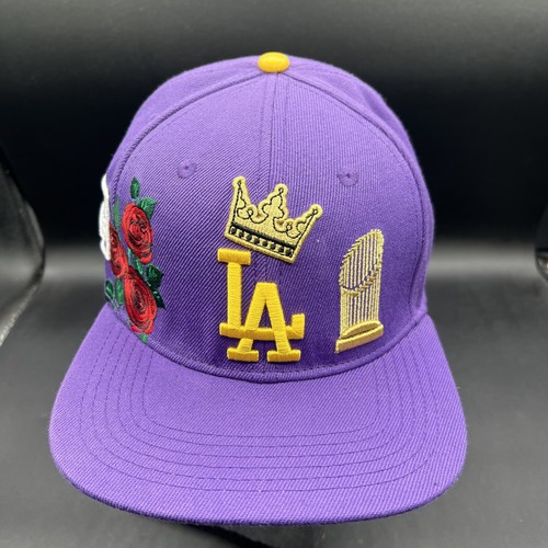 LOS ANGELES DODGERS DOUBLE FRONT LOGO SNAPBACK PRO STANDARD PURPLE HAT ...