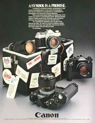 1979 Canon Cameras PRINT AD A Symbol Is A Promise Case Sport Event ...