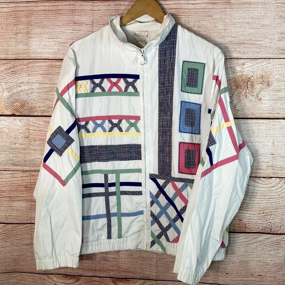 Vintage Koret Francisca Women’s Geometric Jacket Whit… - Gem