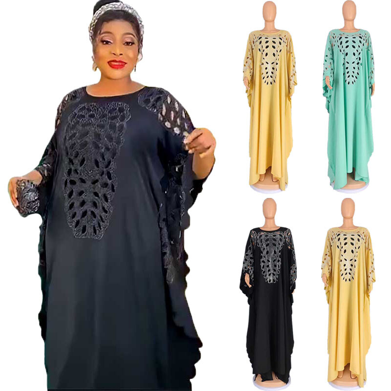 African Dashiki Long Maxi Dress Women Muslim Abaya Robe Kaftan Oversize ...