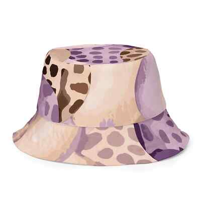 Reversible Bucket Hat Purple Lavender And Brown Spotted Illustration | eBay