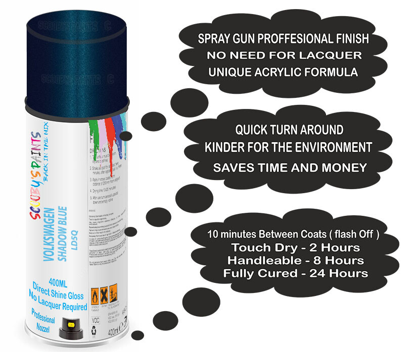 VW Golf Plus Shadow Blue LD5Q/P6 METALLIC Direct Gloss Shine Aerosol ...
