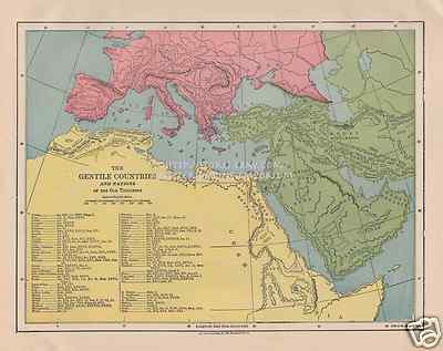 Gentile Countries-Old Testament-1897 ANTIQUE VINTAGE PRINT-Ancient Map ...