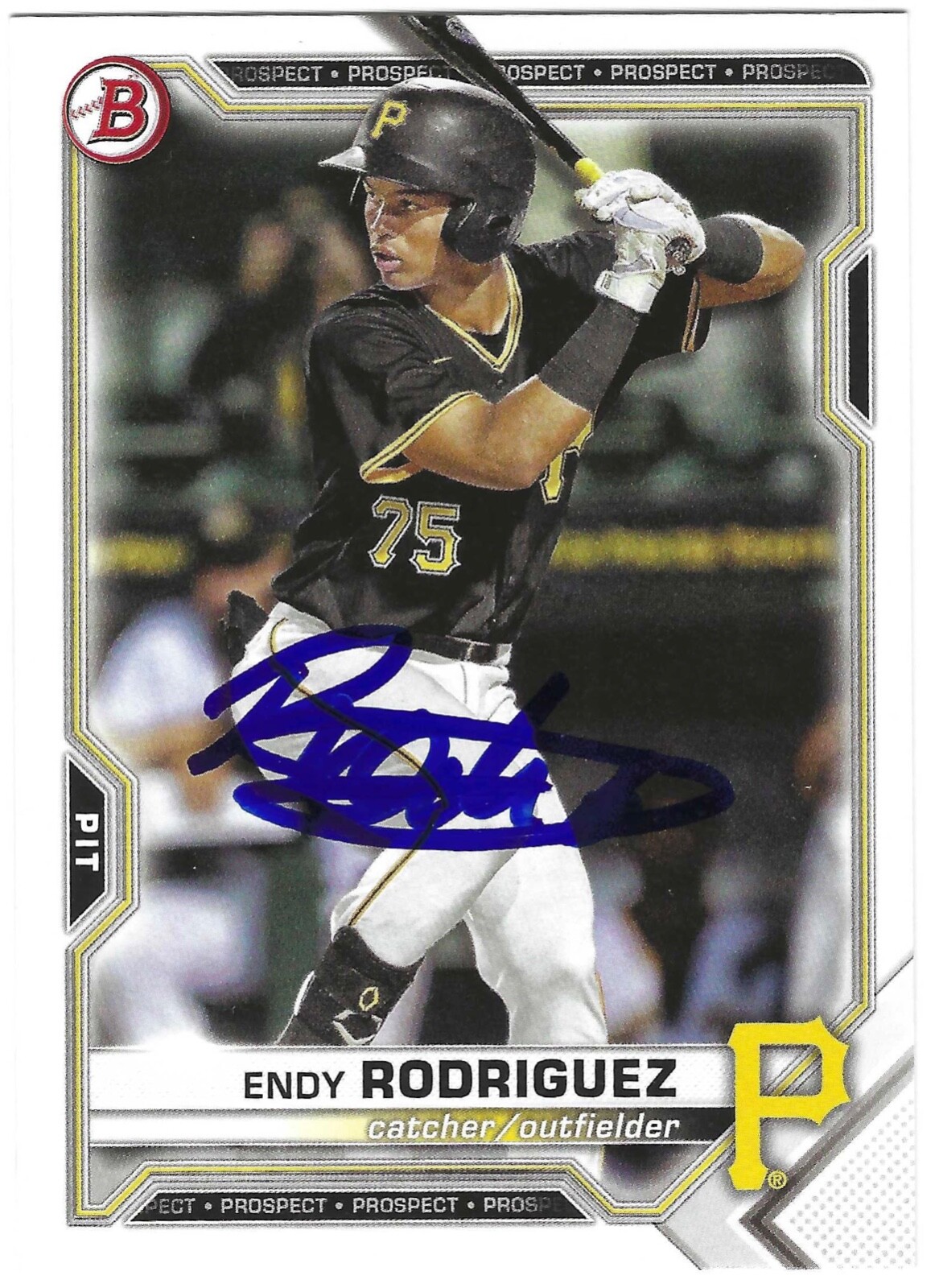 ENDY RODRIGUEZ SIGNED 2021 BOWMAN DRAFT BASEBALL CARD PITTSBURGH ...