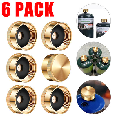 6 PACK 1LB Gas Refill Propane Bottle Caps Tank Threaded Valve Covers ...