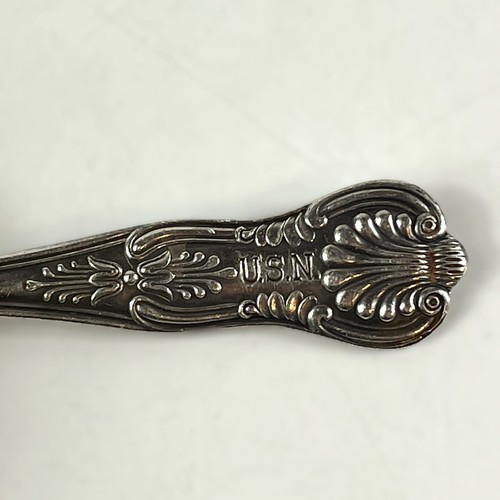 Vintage U.S. Navy Silverplated Spoon Kings Pattern 6" Antique Military ...