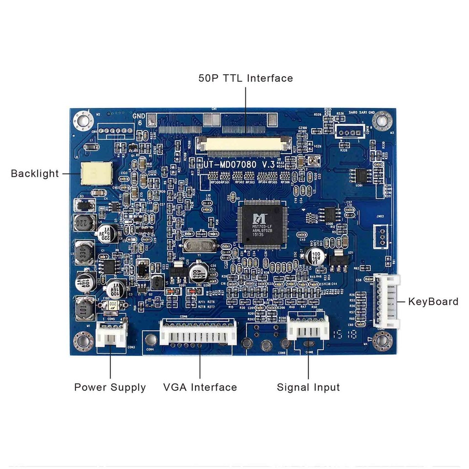 VGA AV tft Driver board 8inch tft AT080TN52 tft lcd display 8"tft ...