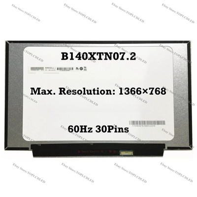 B140XTN07.2 14.0" HD 60Hz No Screw Holes EDP 30 Pins LCD Écran Panneau ...