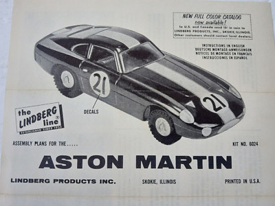 1966 LINDBERG ASTON MARTIN Motorized Model Kit 6024 Assembly ...