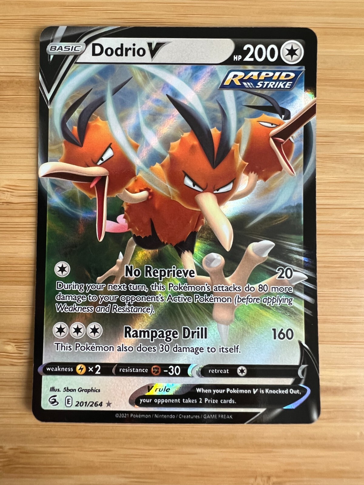 Dodrio V 201/264 – Pokémon TCG SWSH08 – M/NM Ultra Rare *Pack Fresh* | eBay