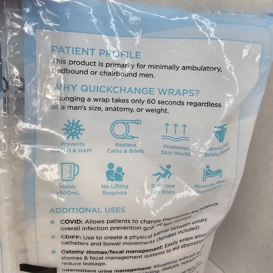 QuickChange Men's Incontinence Wrap Maximum Absorbency Catheter ...
