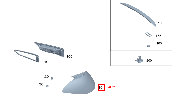 MERCEDES-BENZ GLE W167 Coupe Rear Left Outer Taillight A1679067110 NEW ...