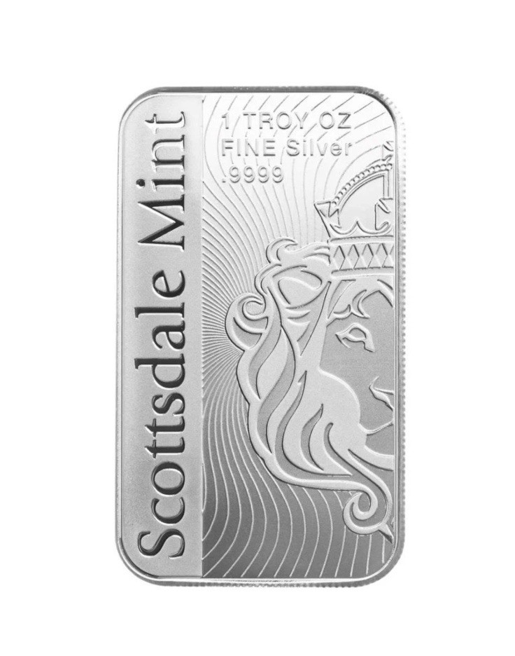 1 Oz .9999 Silver Scottsdale Mint VORTEX Silver Bullion Bar Beautiful ...