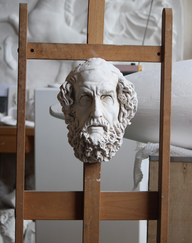 Homer Portrait Plaster Wall Sculpture, Antique Effect Greek Philosopher ...