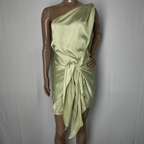 Baobab Womens Mini Dress Pistachio Green Size S Marea Unlined Satin One ...