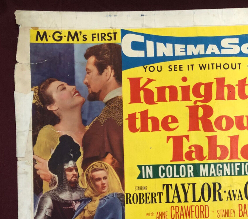 KNIGHTS OF THE ROUND TABLE HALF SHEET MOVIE POSTER 1953 ROBERT TAYLOR ...