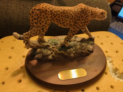 Living Stone Cheetah Figure Signed Artist Proof Series Clifford Sanders ...