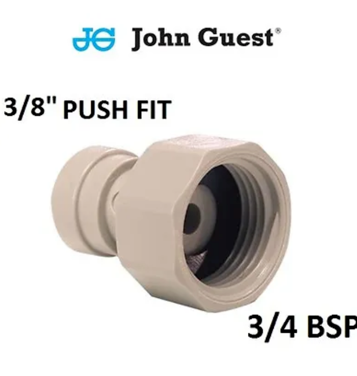 John Guest 3/4 BSP - 3/8" Push Fit Tap Connector, Ro Unit, Fridge ...