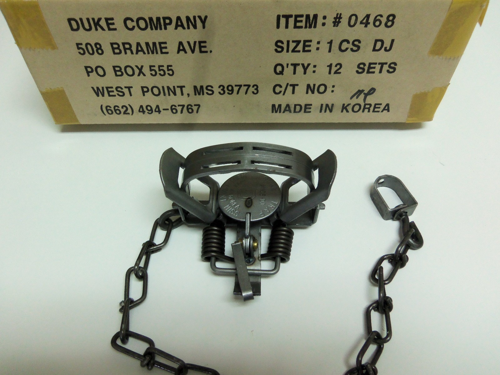 1 Duke #1 Double Jaw Coil Spring Trap Muskrat Mink Squirrel Rabbit ...