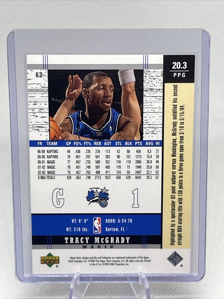 2003-04 Upper Deck UD Legends #62 Tracy McGrady "T-Mac" NBA HOF NM+ | eBay