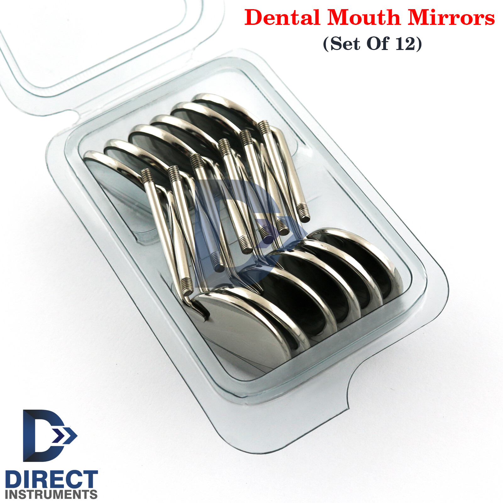 12Pcs Set Dental Mouth Mirror No.5 Dentist Oral Diagnostic Tongue ...