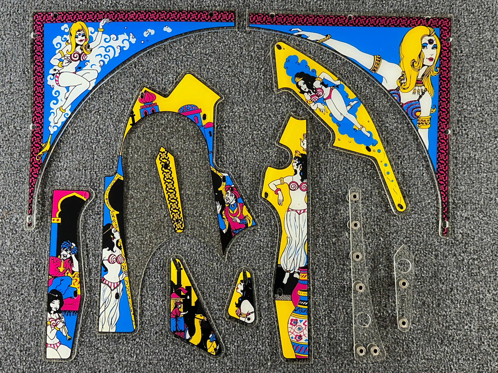 Bally Aladdin's Castle Pinball Machine Playfield Plastic Set NOS RARE ...