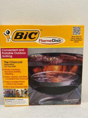 Bic FlameDisk Portable Outdoor Grilling Charcoal Lightweight Grill ...