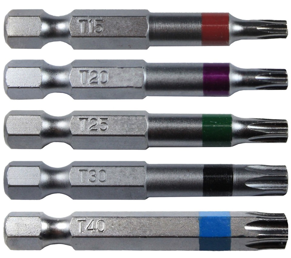 Torx/Star Drive Bit Sets: 1" and 2" with Quick Change Shanks - Multiple ...