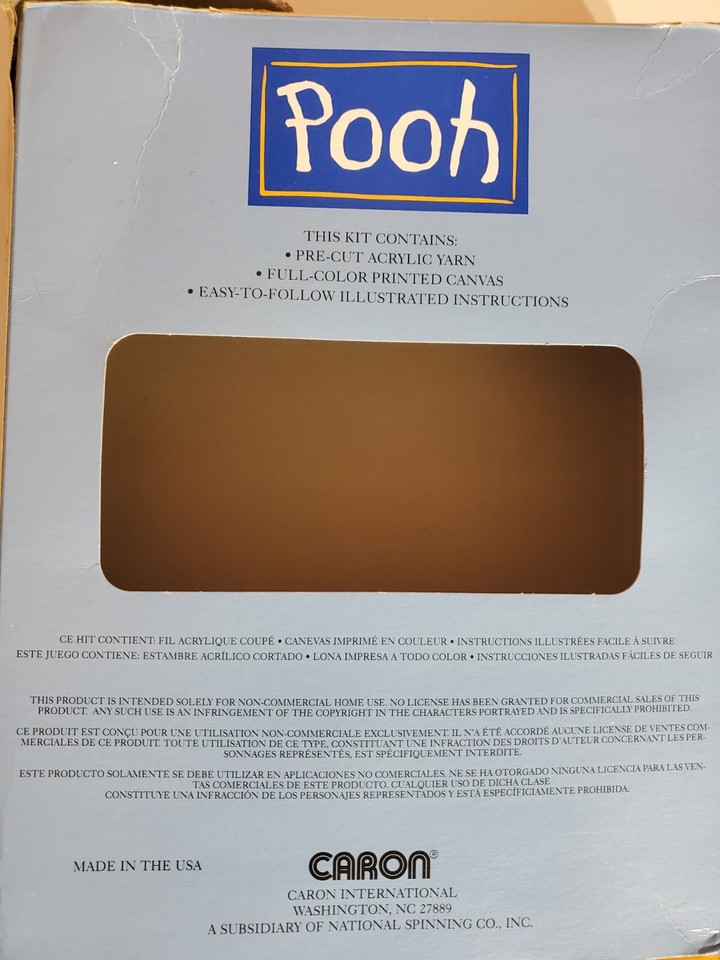 Caron Winnie the Pooh WP0008 Christmas latch hook yarn canvas work kit ...